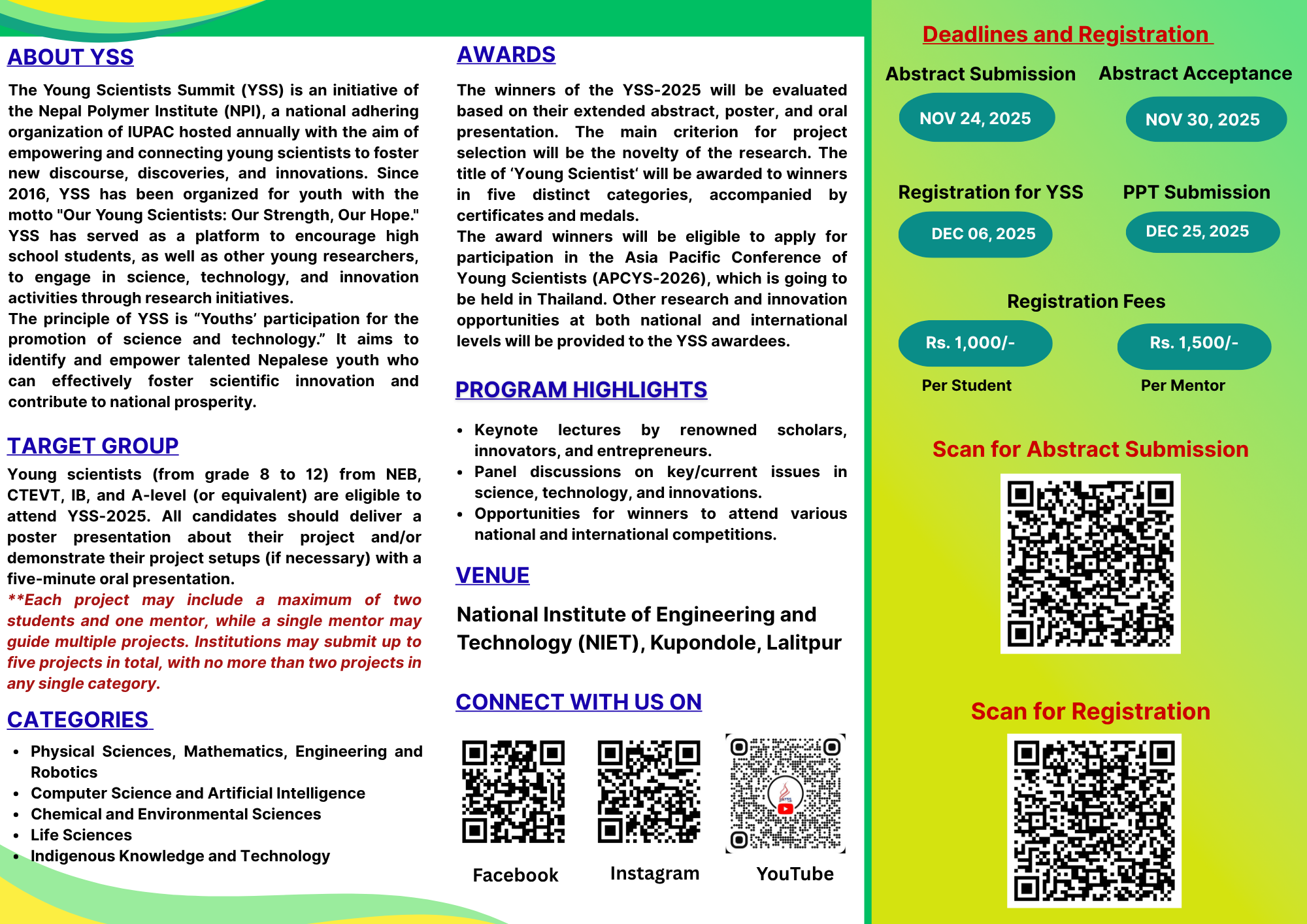 Young Scientists Summit (YSS)